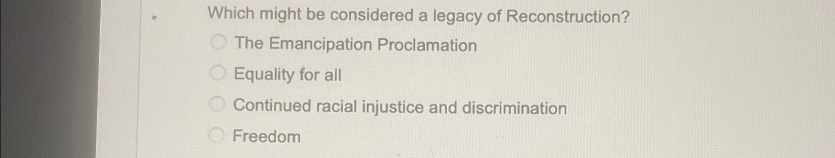 Solved Which might be considered a legacy of | Chegg.com