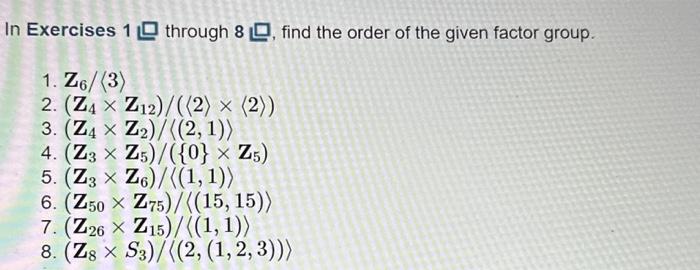 Solved In Exercises 1 through 8, find the order of the given | Chegg.com
