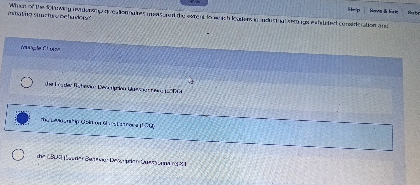 Solved initiating structure behaviors?Multiple Choicethe | Chegg.com