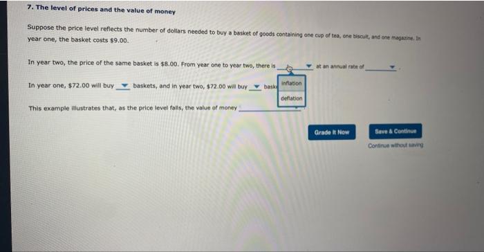 Solved 7. The level of prices and the value of money Suppose | Chegg.com