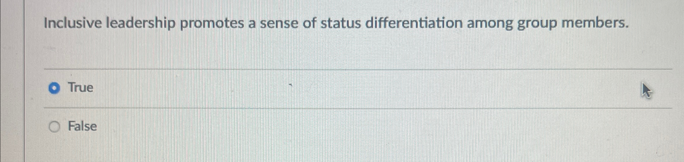 Solved Inclusive leadership promotes a sense of status | Chegg.com