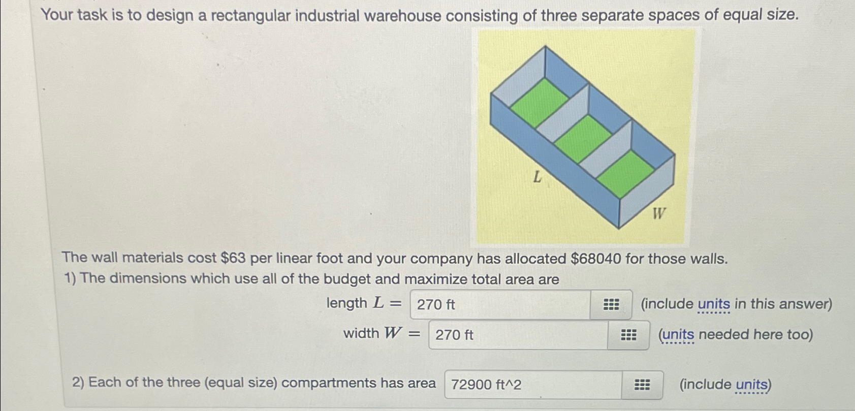 Solved Your task is to design a rectangular industrial | Chegg.com