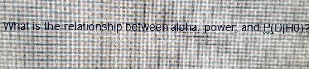 Solved What is the relationship between alpha, power, and | Chegg.com
