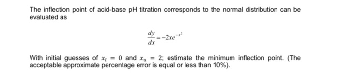 Solved The inflection point of acid-base pH titration | Chegg.com