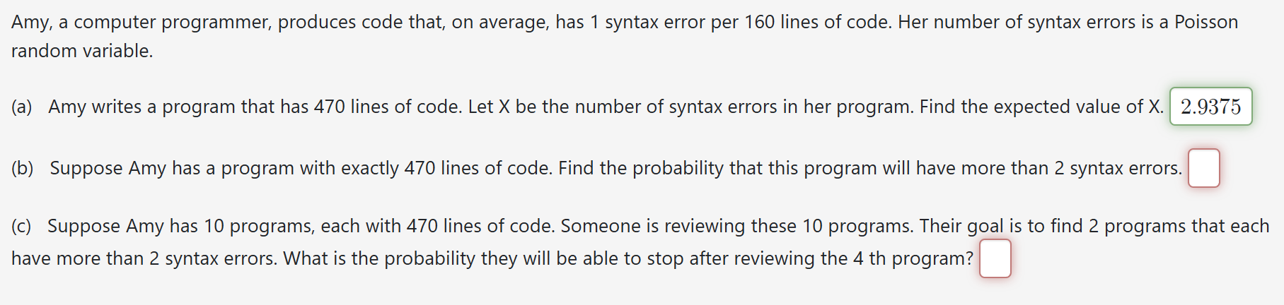 Amy, a computer programmer, produces code that, on | Chegg.com