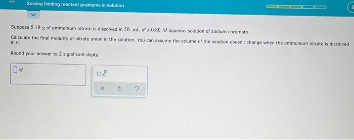 Solved Solving limiting reactant problems in solution | Chegg.com