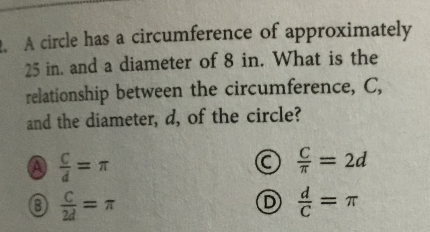 Solved A circle has a circumference of approximately25in. | Chegg.com