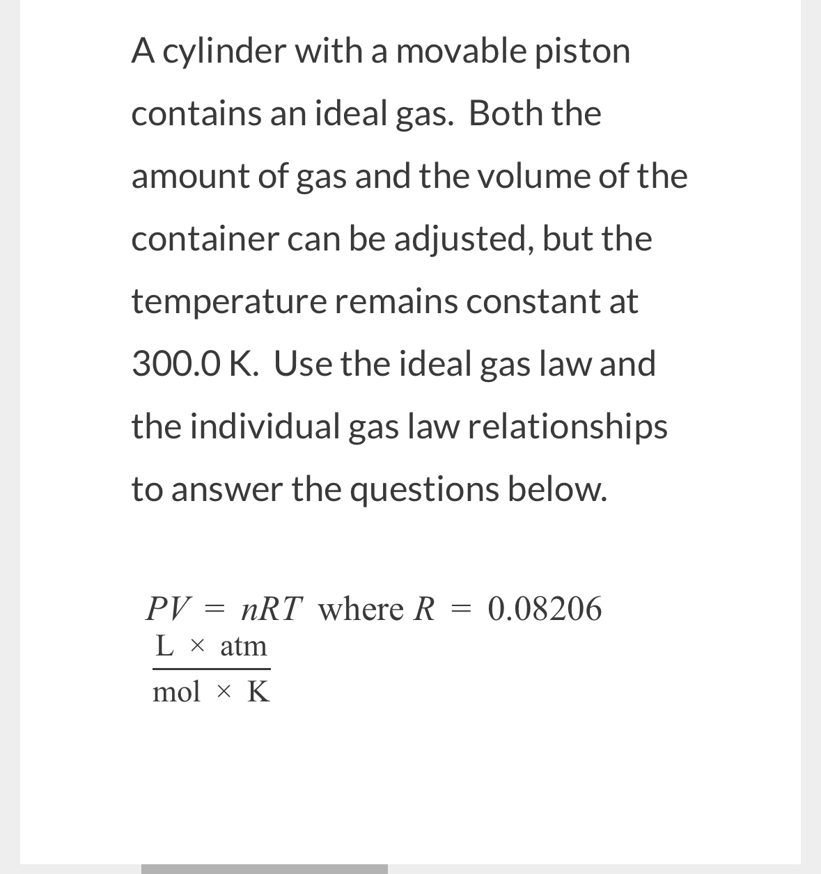 A cylinder with a movable piston contains an ideal | Chegg.com