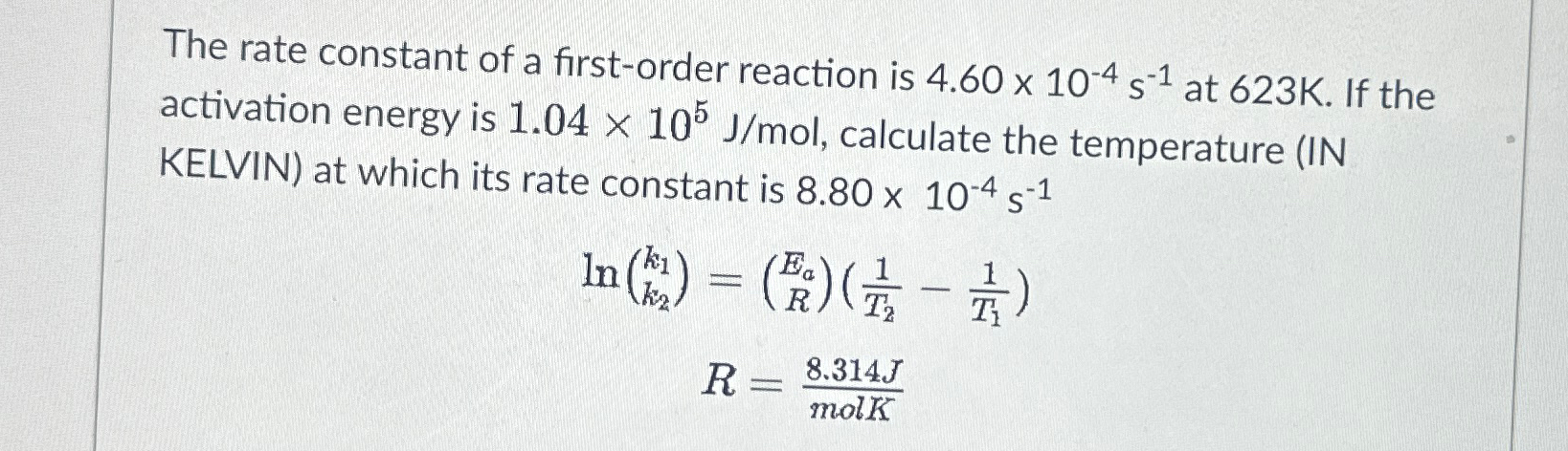 Solved The rate constant of a first-order reaction is | Chegg.com