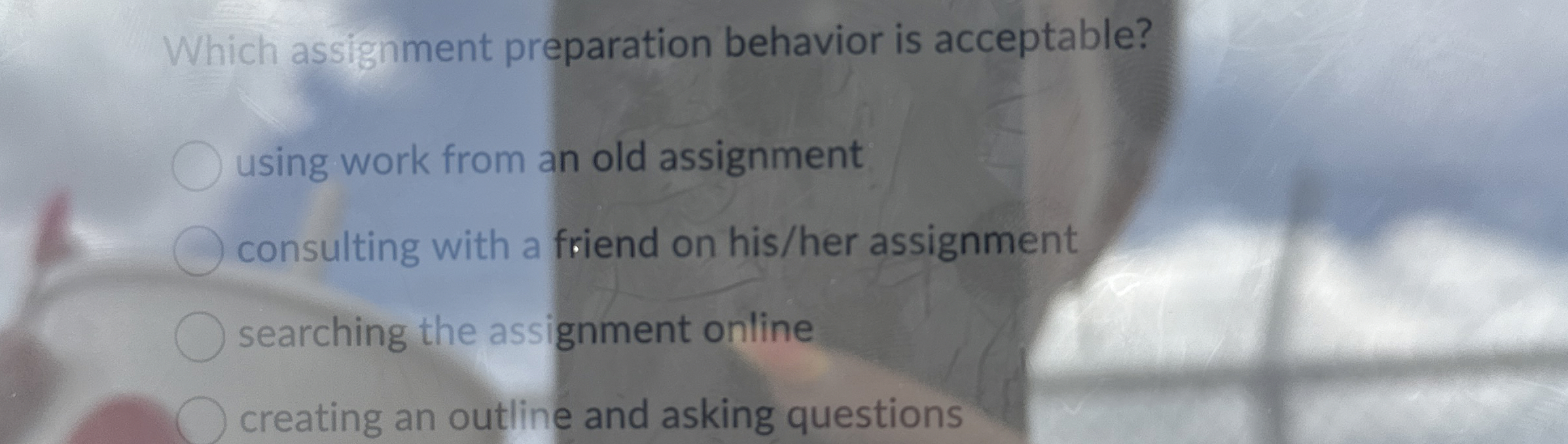 Solved Which assignment preparation behavior is | Chegg.com