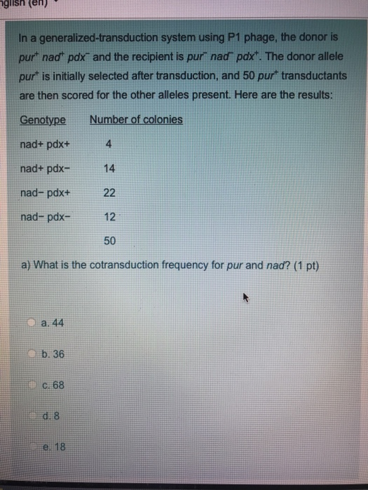 Solved nglish (en) In a generalized-transduction system | Chegg.com