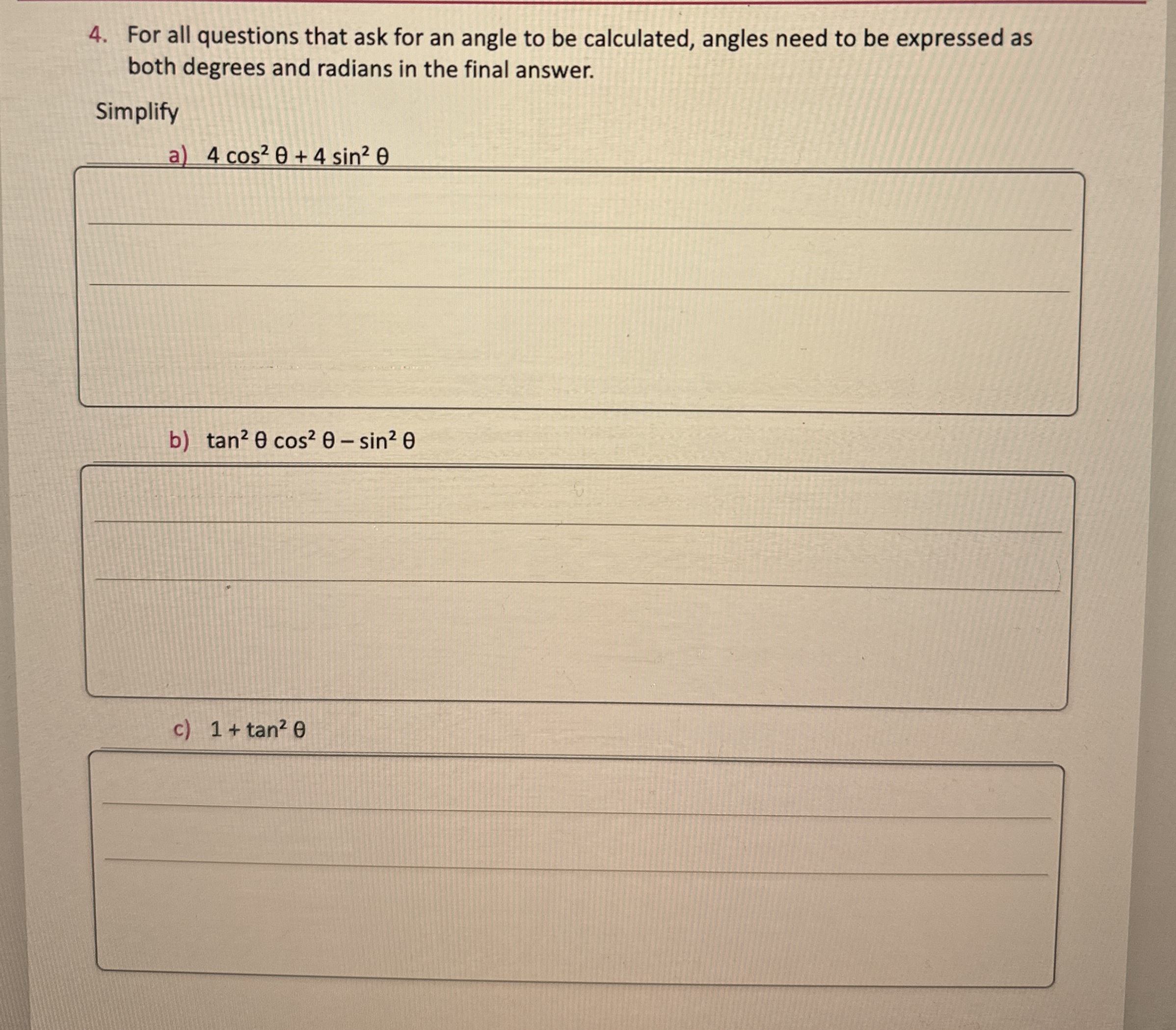 Solved For all questions that ask for an angle to be | Chegg.com