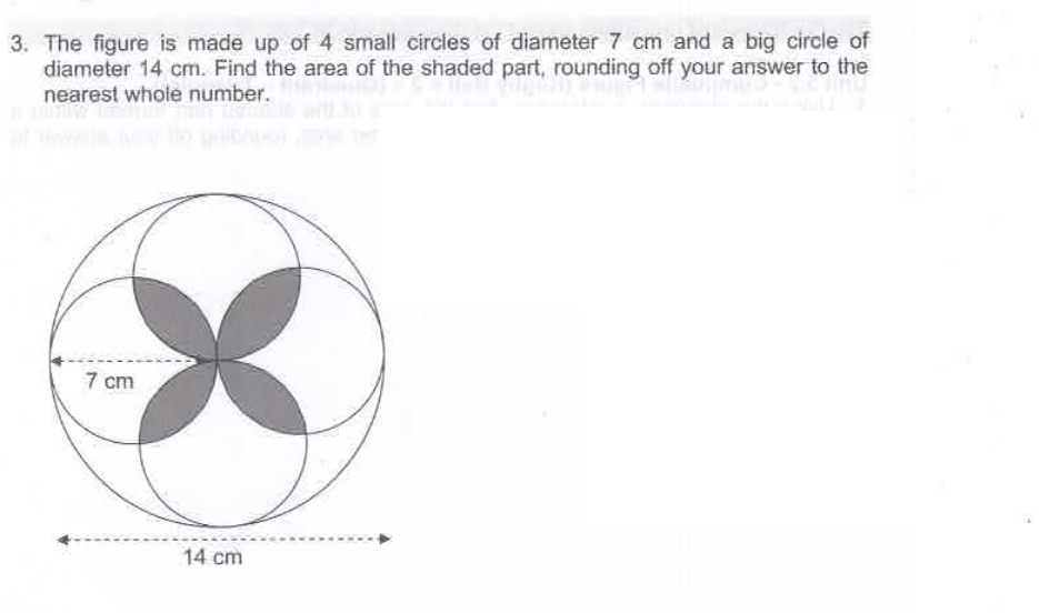 Solved The figure is made up of 4 ﻿small circles of diameter | Chegg.com