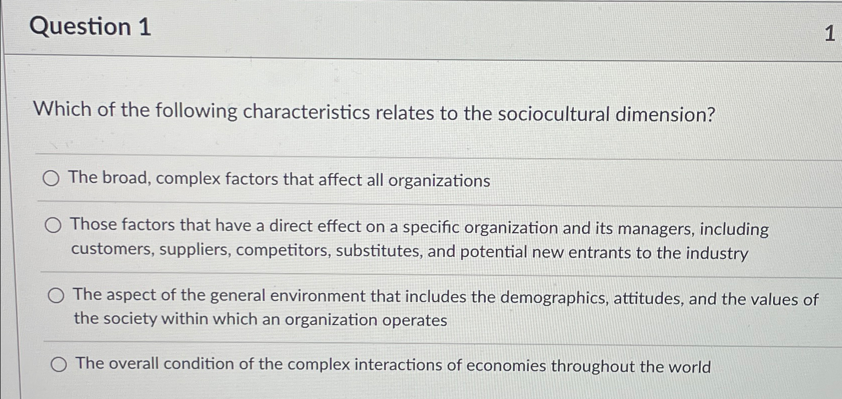 Solved Question 1Which of the following characteristics | Chegg.com
