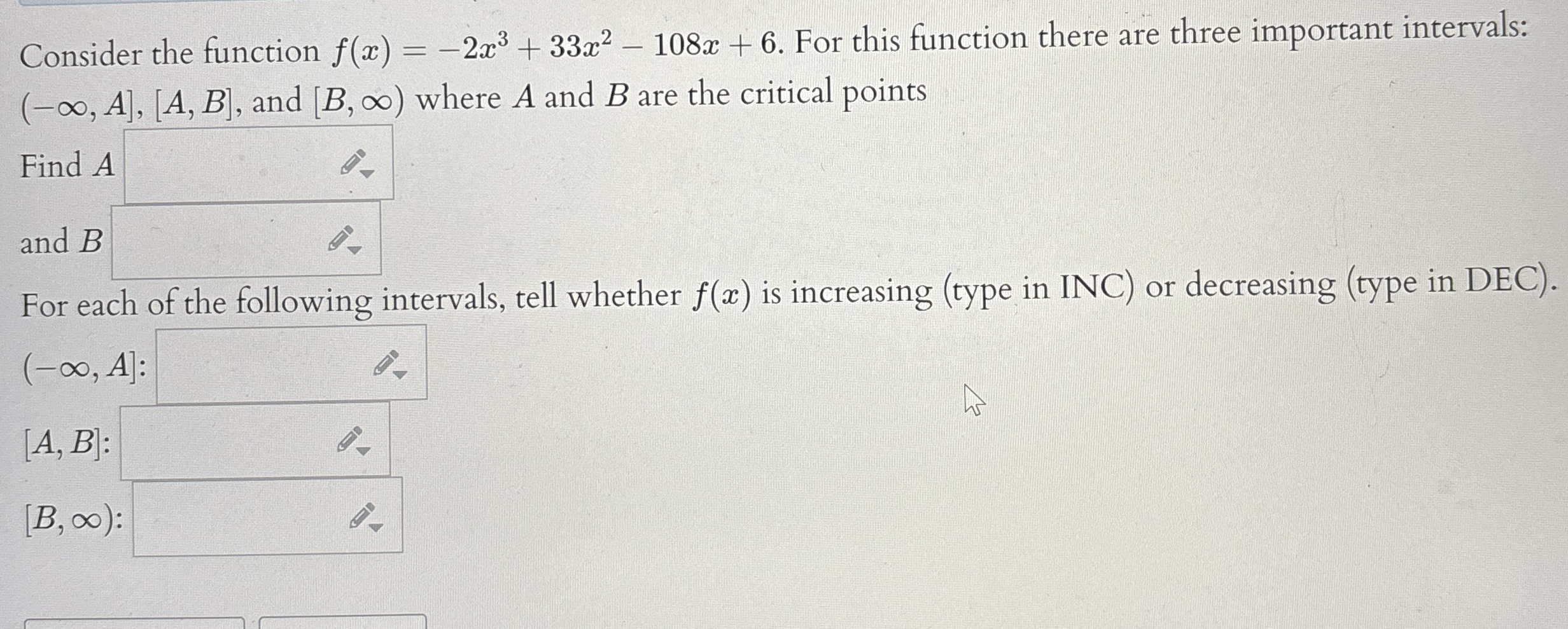 Solved Consider The Function F X 2x3 33x2 108x 6 ﻿for