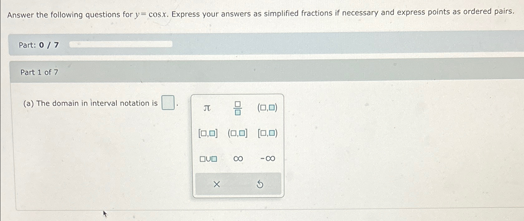 Solved Answer the following questions for y=cosx. ﻿Express | Chegg.com