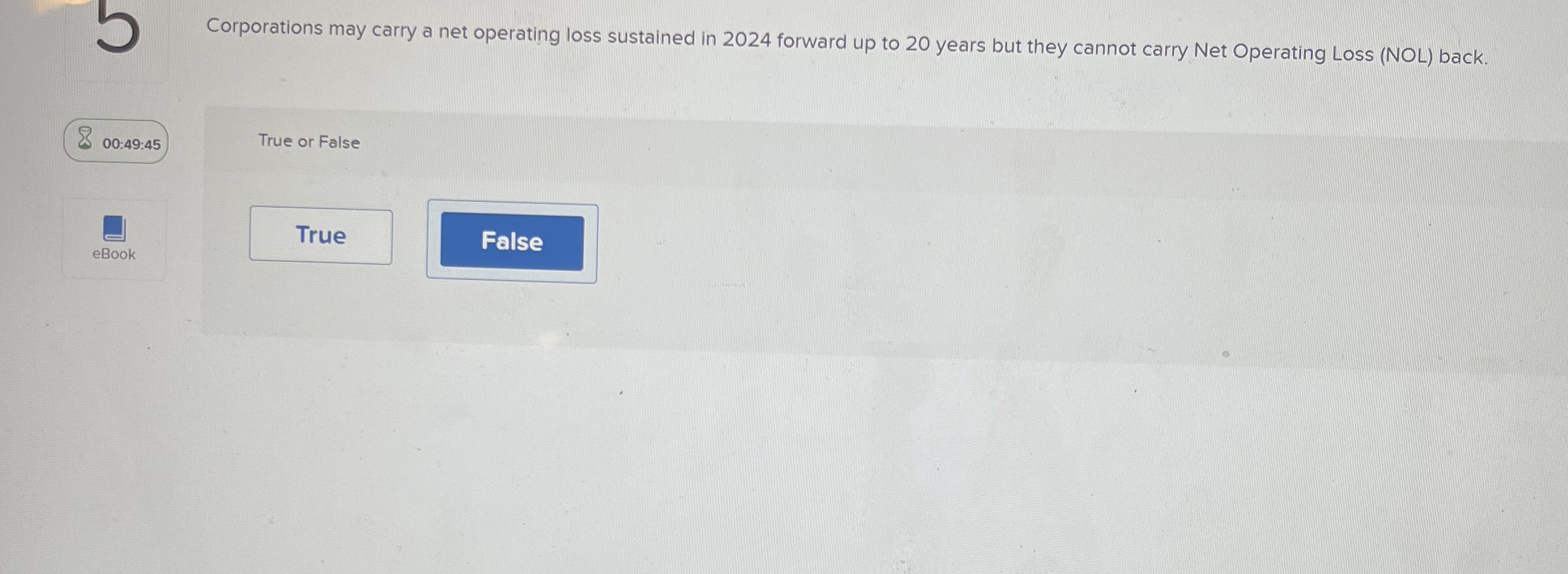 Solved 5Corporations may carry a net operating loss | Chegg.com