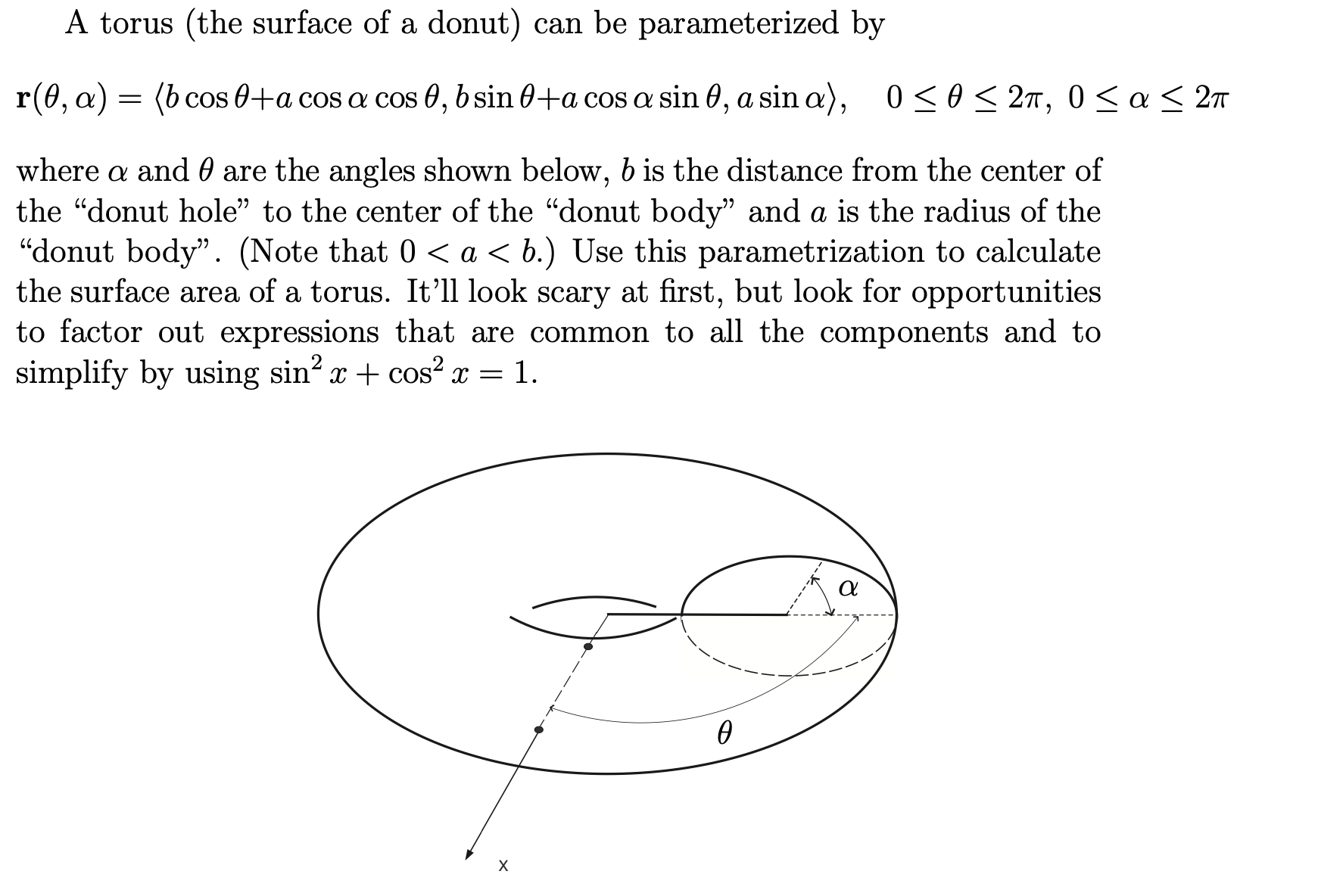 Solved A torus (the surface of a donut) ﻿can be | Chegg.com