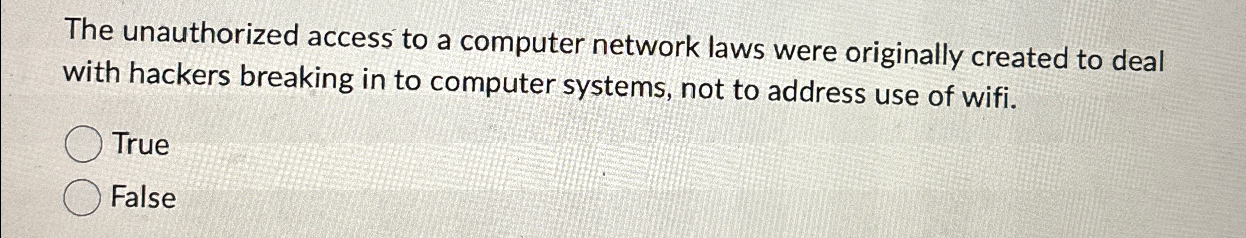 Solved The unauthorized access to a computer network laws | Chegg.com