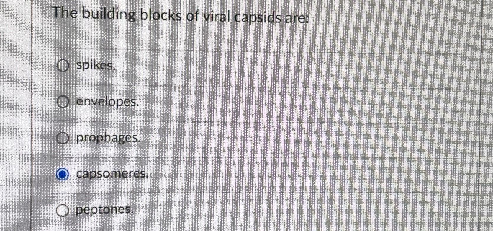 Solved The building blocks of viral capsids | Chegg.com