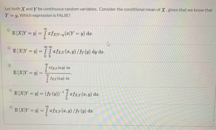 Solved Let both X and Y be continuous random variables. | Chegg.com