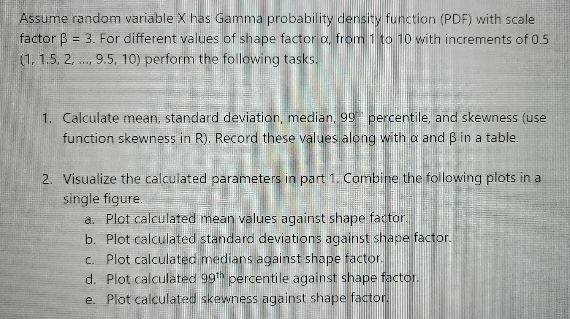 Solved Assume random variable X has Gamma probability | Chegg.com