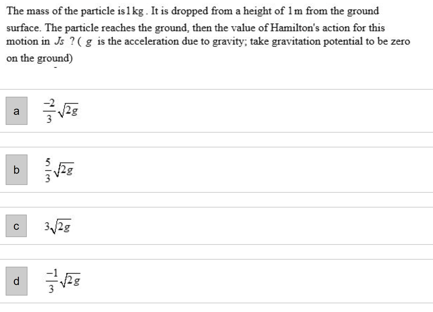 Solved The mass of the particle is 1kg. ﻿It is dropped from | Chegg.com