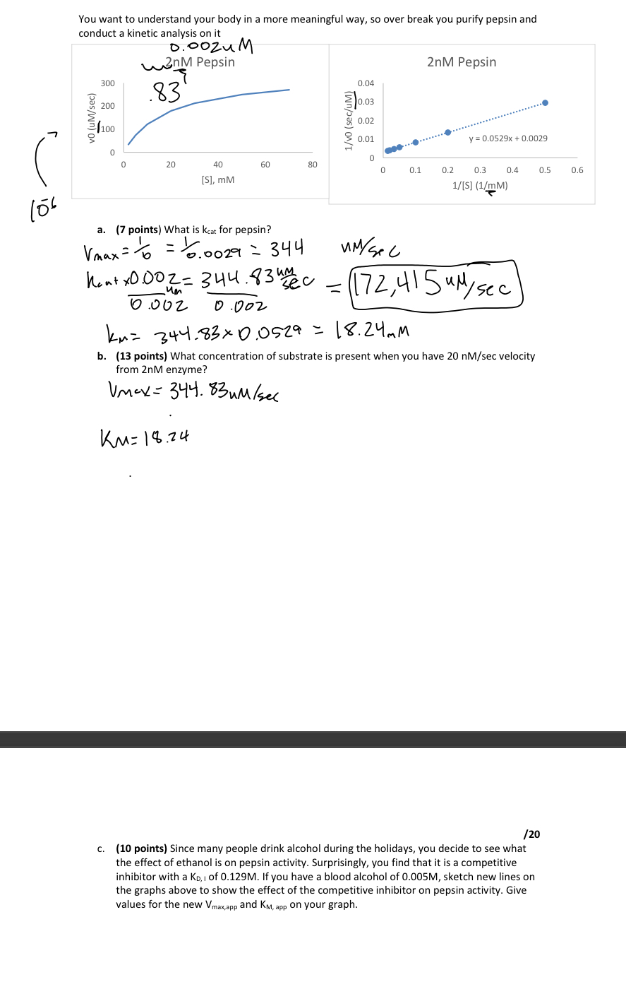 Solved Biochemistry problem! Please help with a, ﻿b, ﻿and c. | Chegg.com