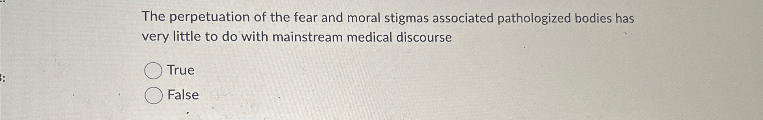 Solved The perpetuation of the fear and moral stigmas | Chegg.com