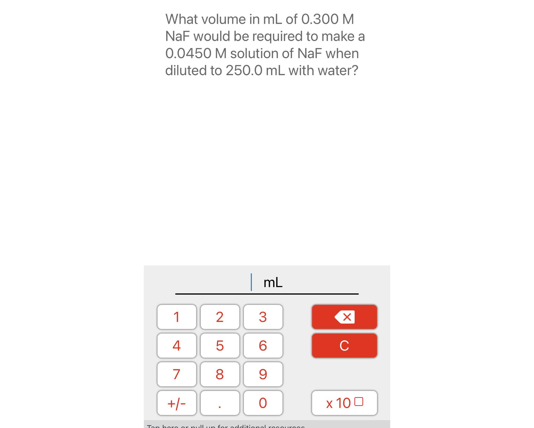 Solved What volume in mL ﻿of 0.300M ﻿NaF would be required | Chegg.com