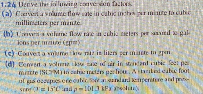 Solved Gata 25 1.24 Derive the following conversion factors: | Chegg.com