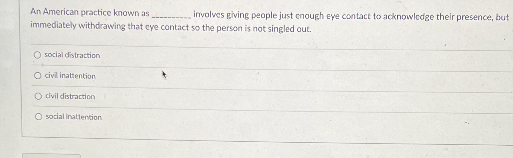 Solved An American practice known as involves giving people | Chegg.com