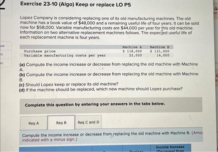 Solved Compute the income increase or decrease from | Chegg.com