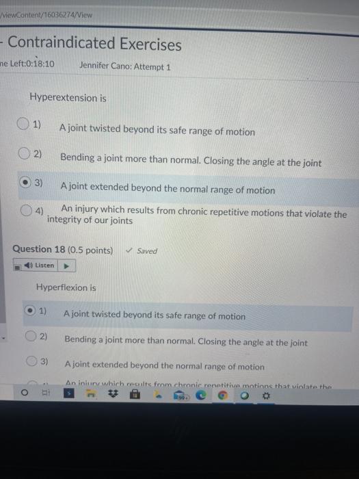 Solved ViewContent/16036274/View - Contraindicated Exercises | Chegg.com