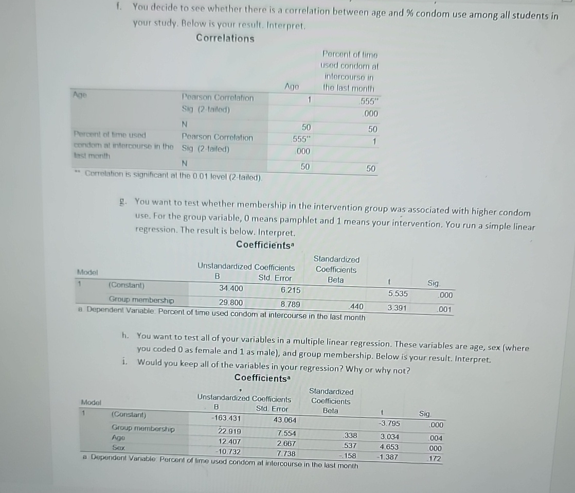 Solved You decide to see whether there is a correlation | Chegg.com