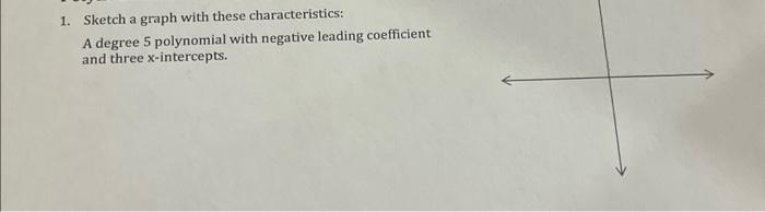 Solved 1. Sketch a graph with these characteristics: A | Chegg.com