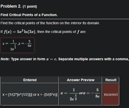Solved Find Critical Points of a Function.Find the critical | Chegg.com