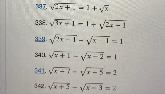 Solved Solve Radical Equations with Two Radicals In the | Chegg.com