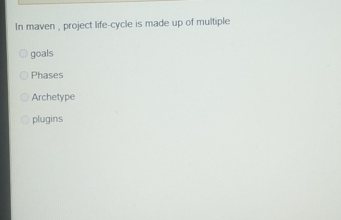 Solved In maven, project life-cycle is made up of | Chegg.com