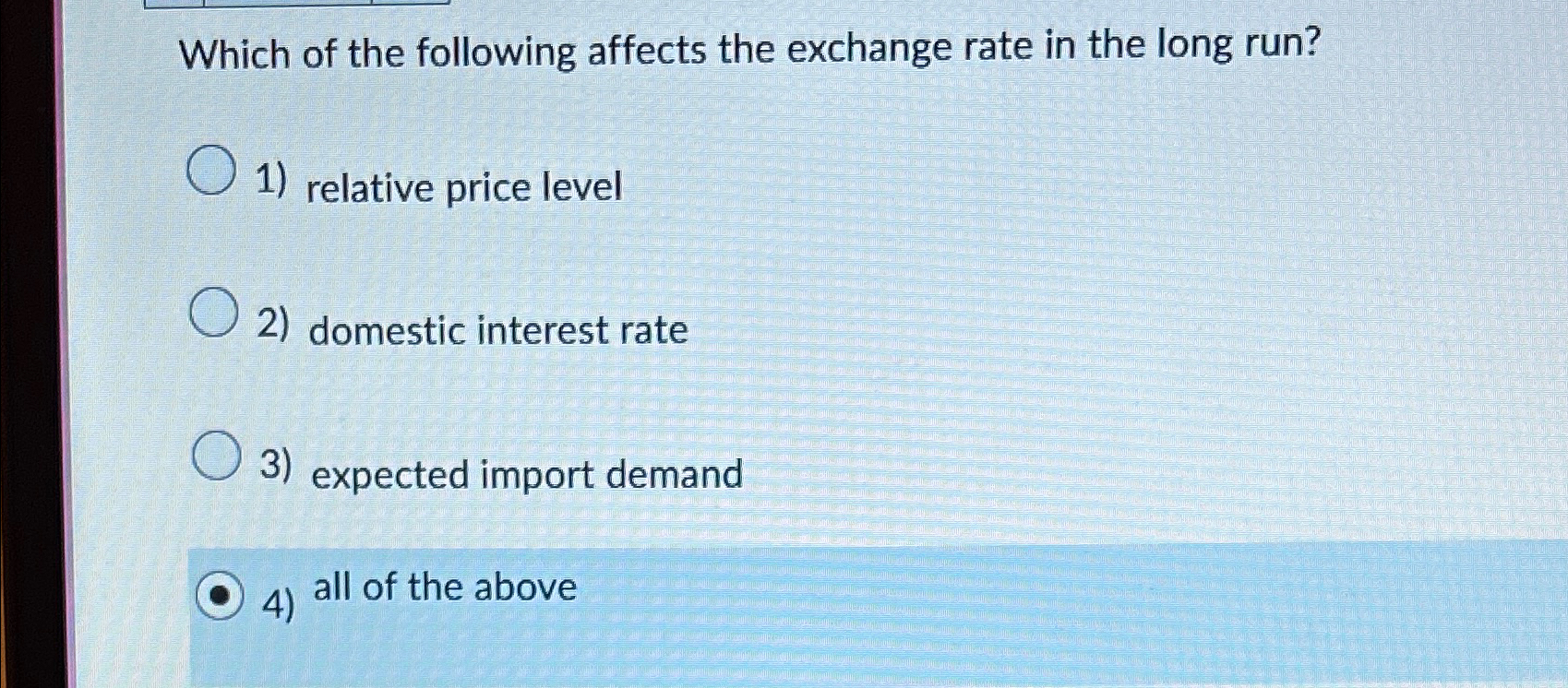 Solved Which of the following affects the exchange rate in | Chegg.com