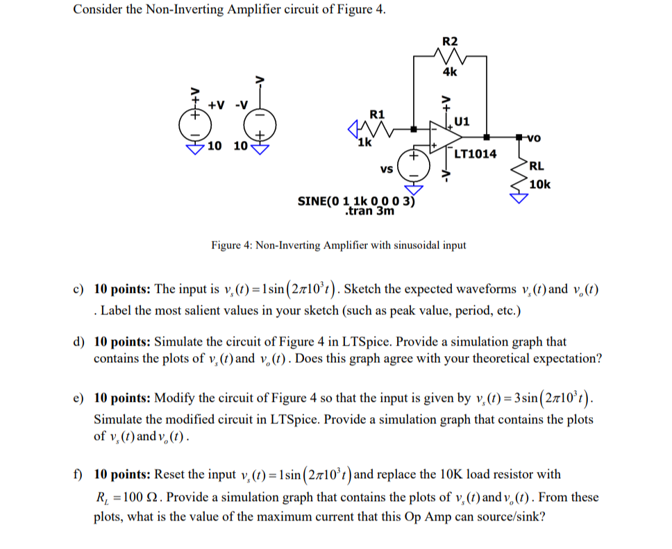 Solved Consider the Non-Inverting Amplifier circuit of | Chegg.com