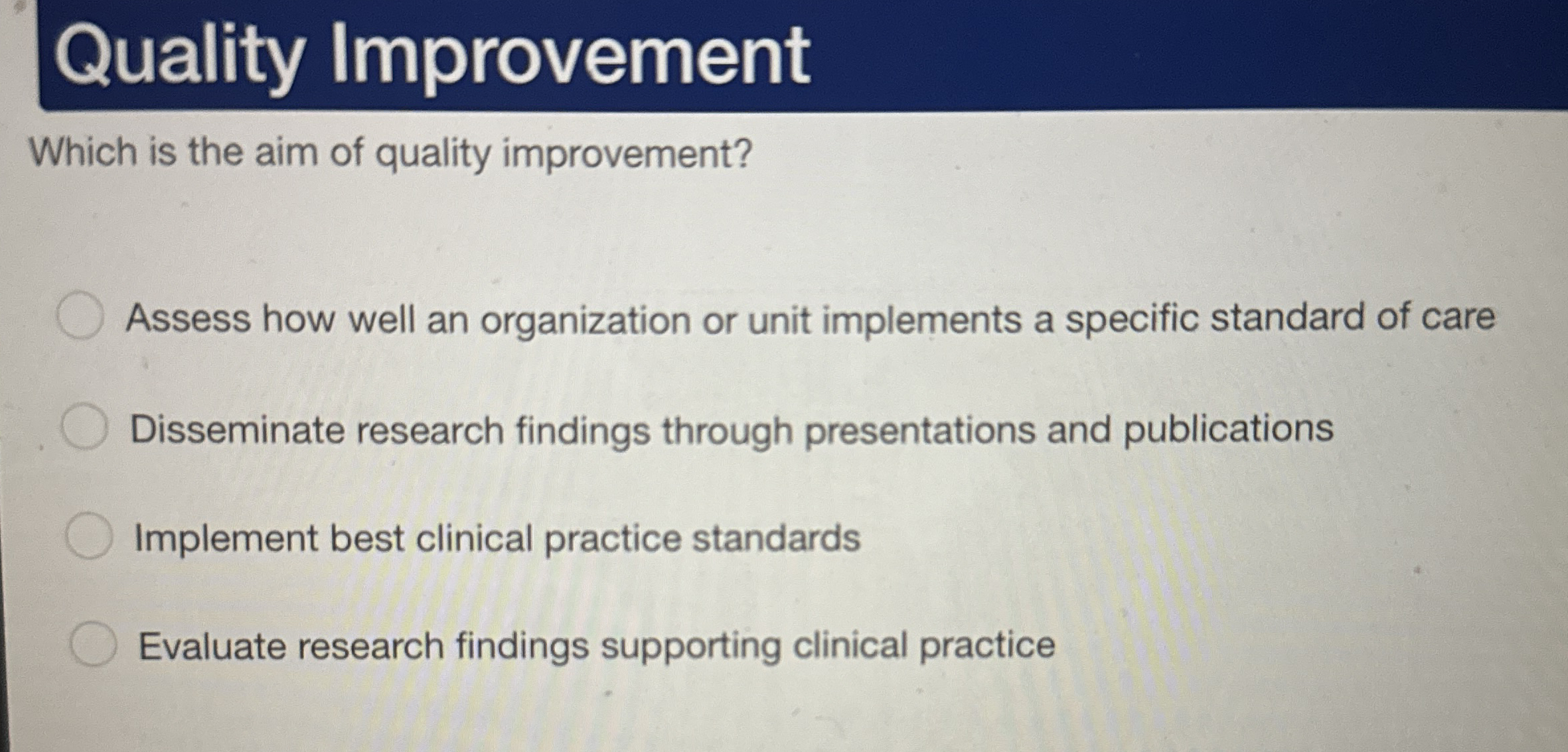 Solved Quality ImprovementWhich is the aim of quality | Chegg.com