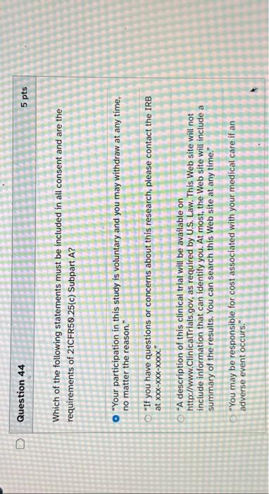 Solved Which of the following statements must be included in | Chegg.com