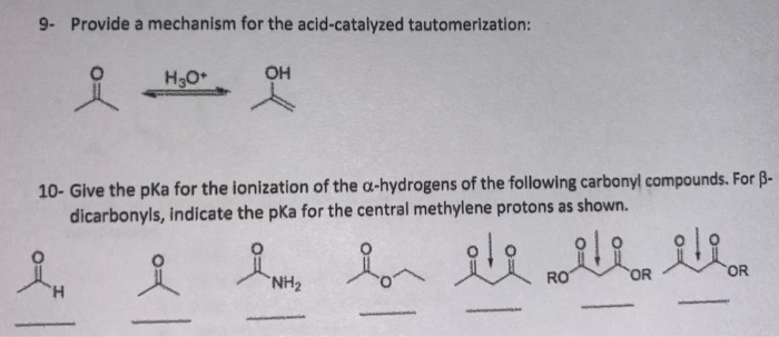 Solved 9. Provide a mechanism for the acid-catalyzed | Chegg.com
