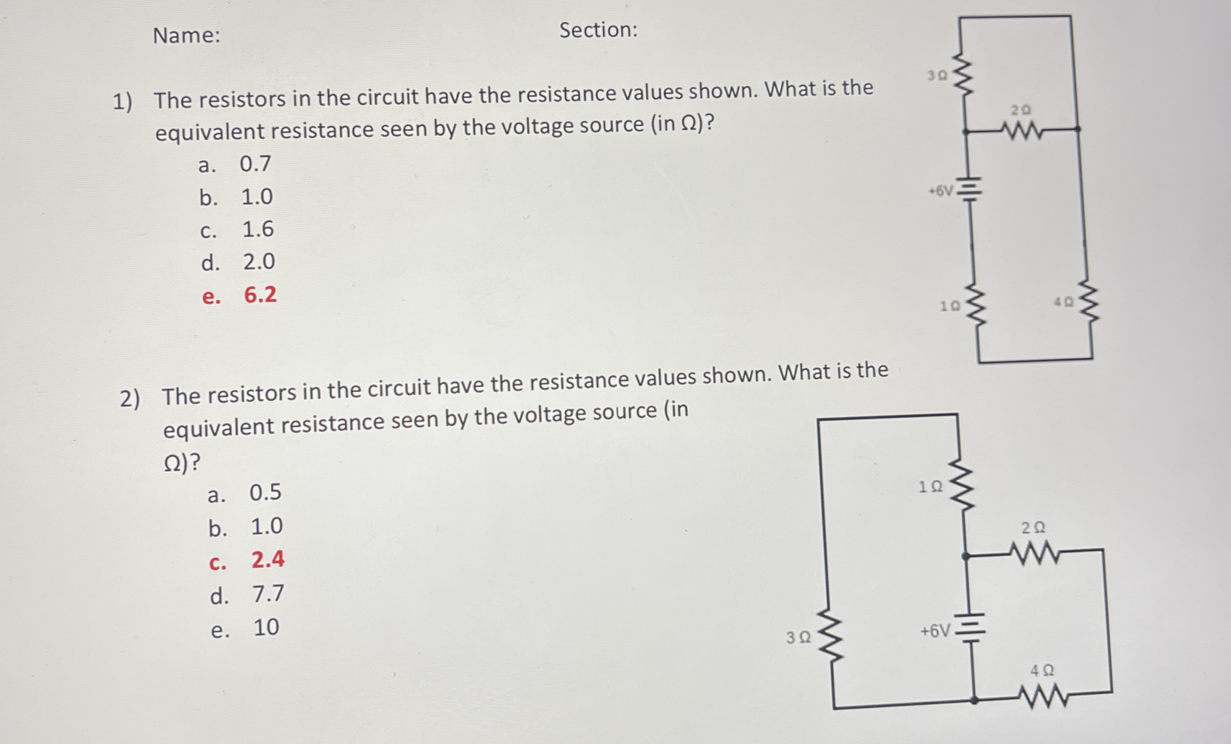 Solved Help solve for both 1 ﻿& 2The resistors in the | Chegg.com