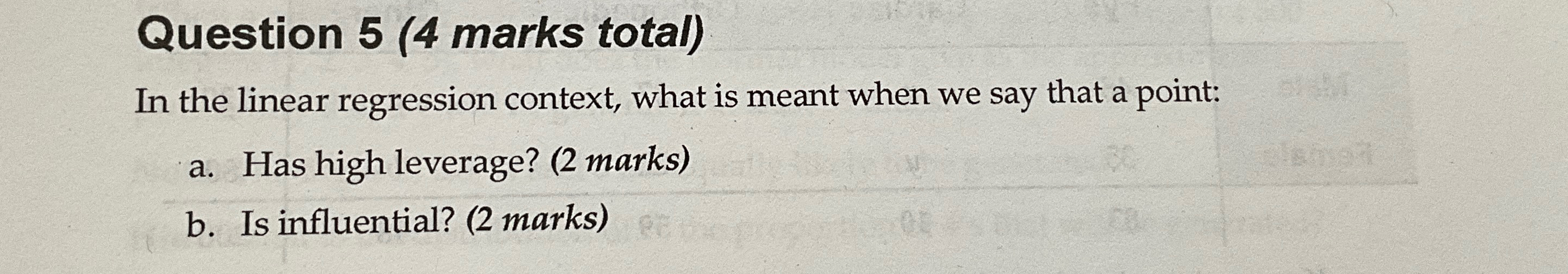 Solved Question 5 (4 ﻿marks total)In the linear regression | Chegg.com