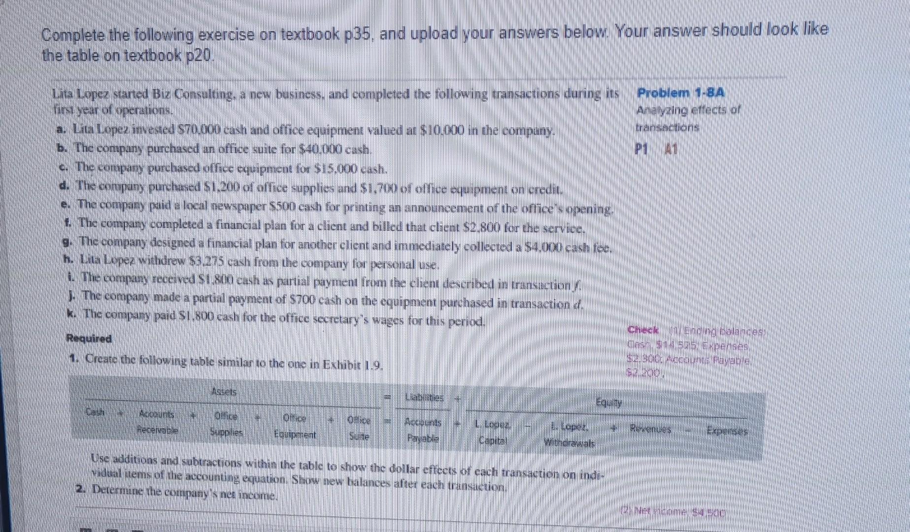 Solved Complete the following exercise on textbook p35, and | Chegg.com