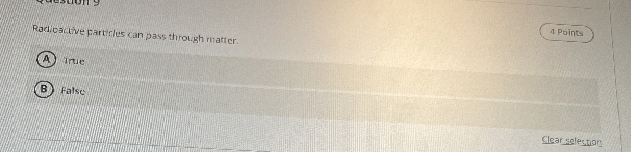 Solved Radioactive particles can pass through matter.4 | Chegg.com