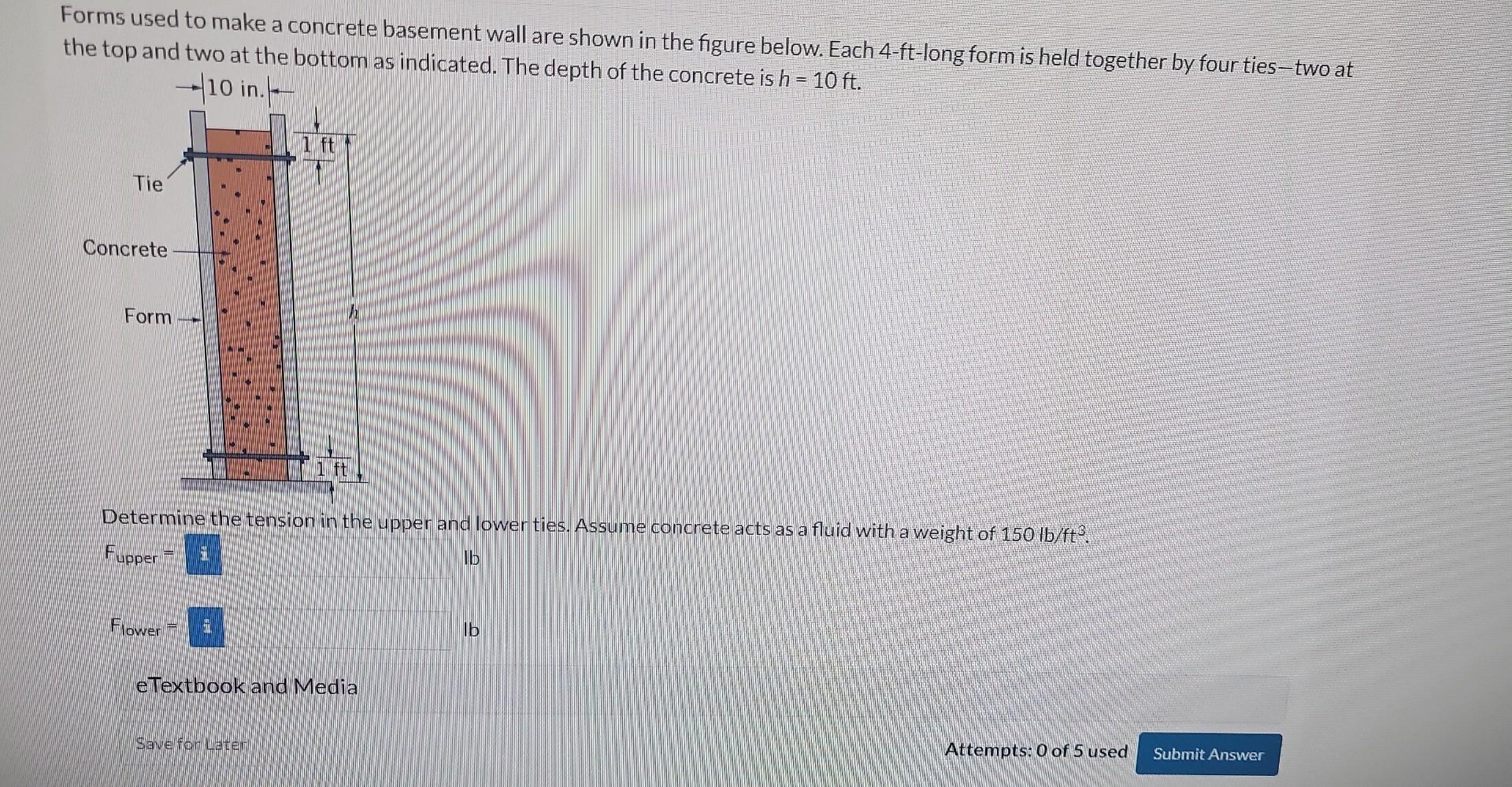Solved Forms used to make a concrete basement wall are shown | Chegg.com