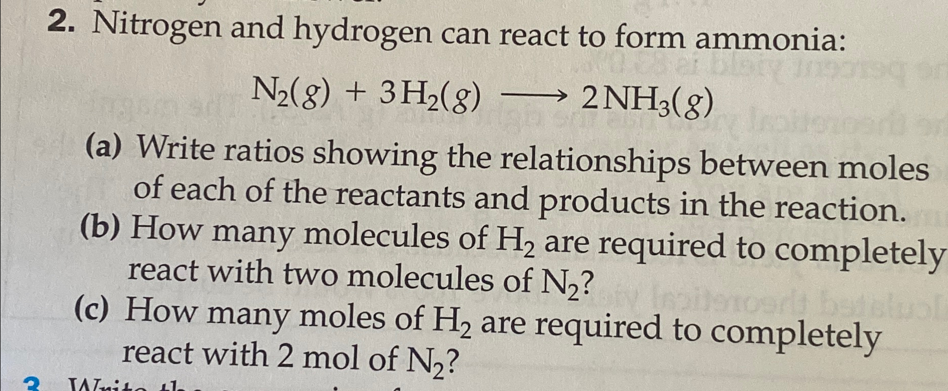 Solved Nitrogen and hydrogen can react to form | Chegg.com